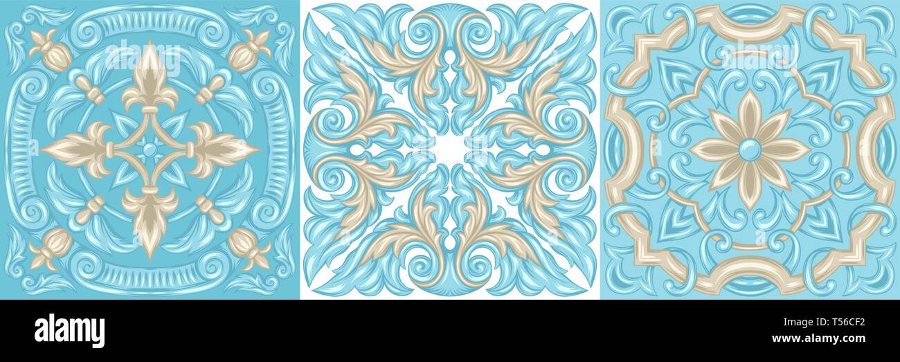 Portuguese azulejo ceramic tile pattern Stock Vector Image & Art - Alamy