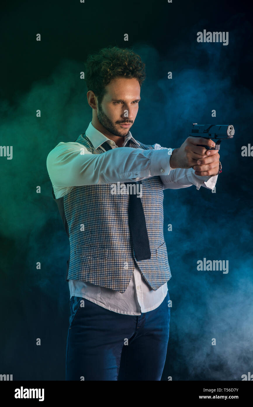 Male model in suit studio shot hi-res stock photography and images - Alamy