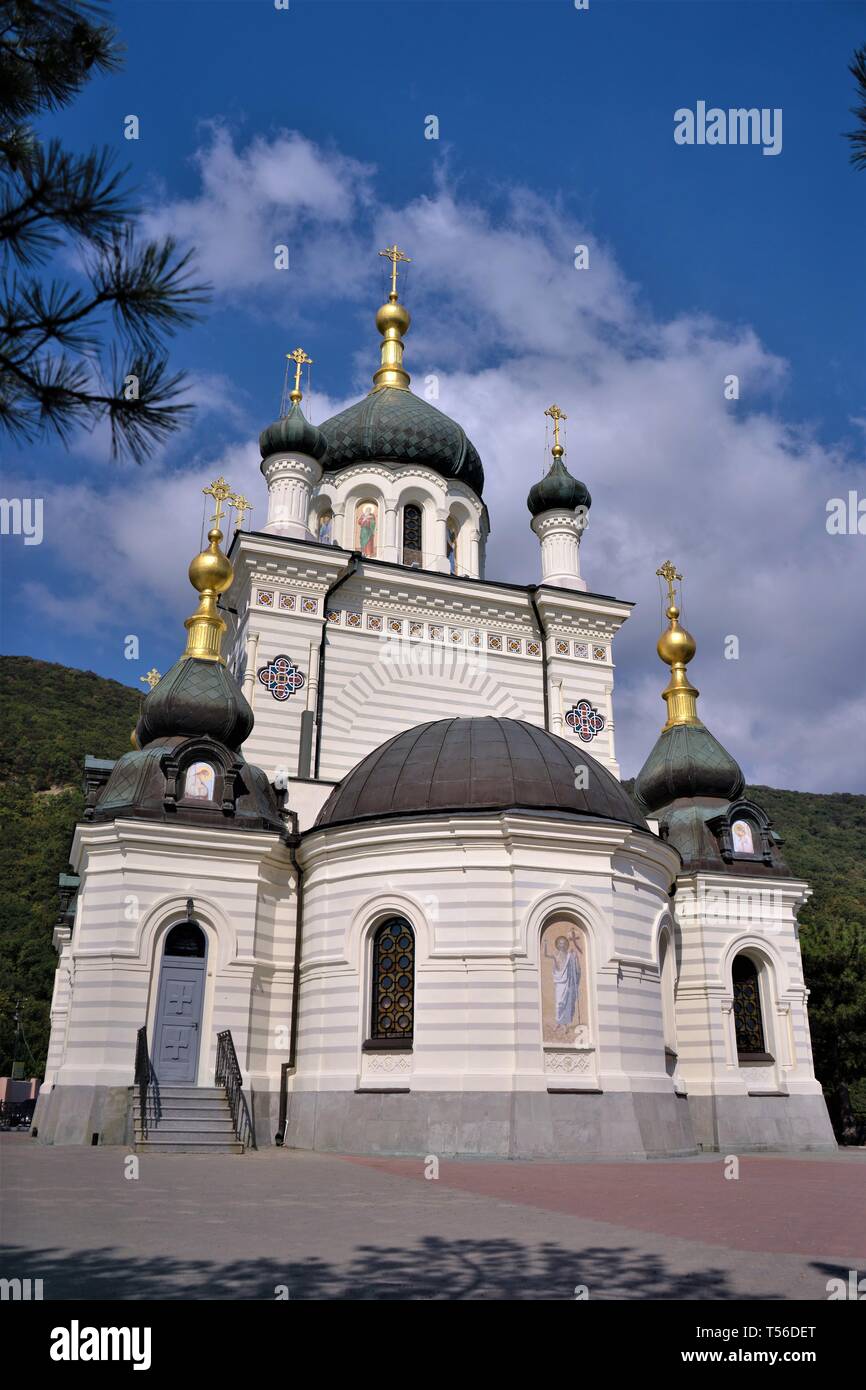 Famous Foros Church in Crimea. Autumn afternoon with a beautiful sky ...