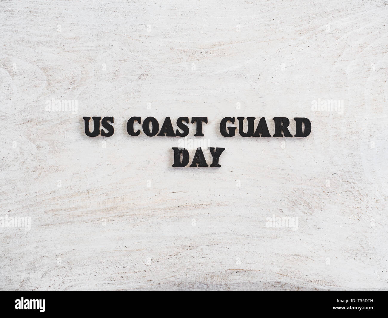 Beautiful card for US Coast Guard Day. Wooden letters with a ...