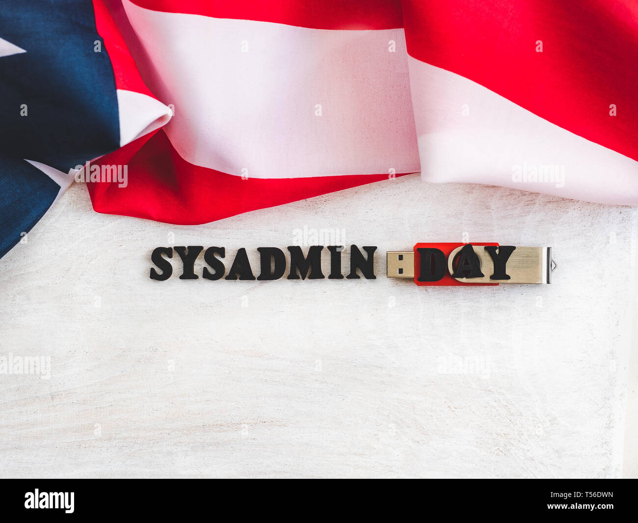 Beautiful greeting card for Sysadmin Day. Wooden letters with a ...