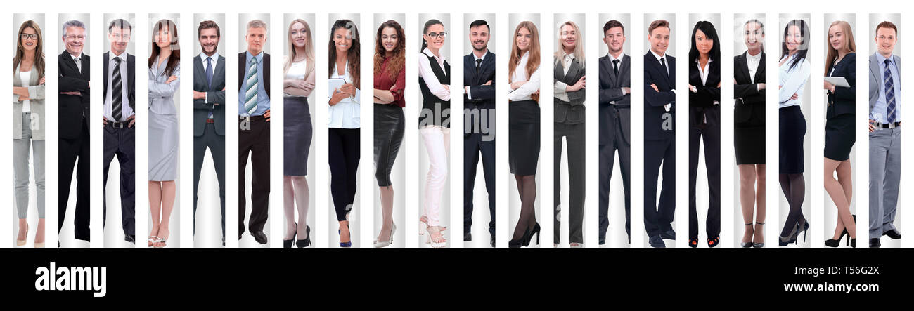 panoramic collage of groups of successful employees. the concept of ...