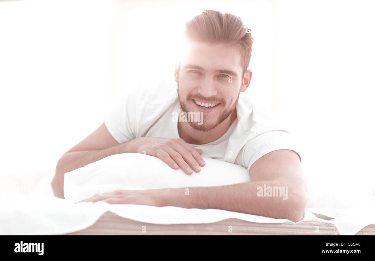 closeup.background image of a man resting at home. concept of home ...