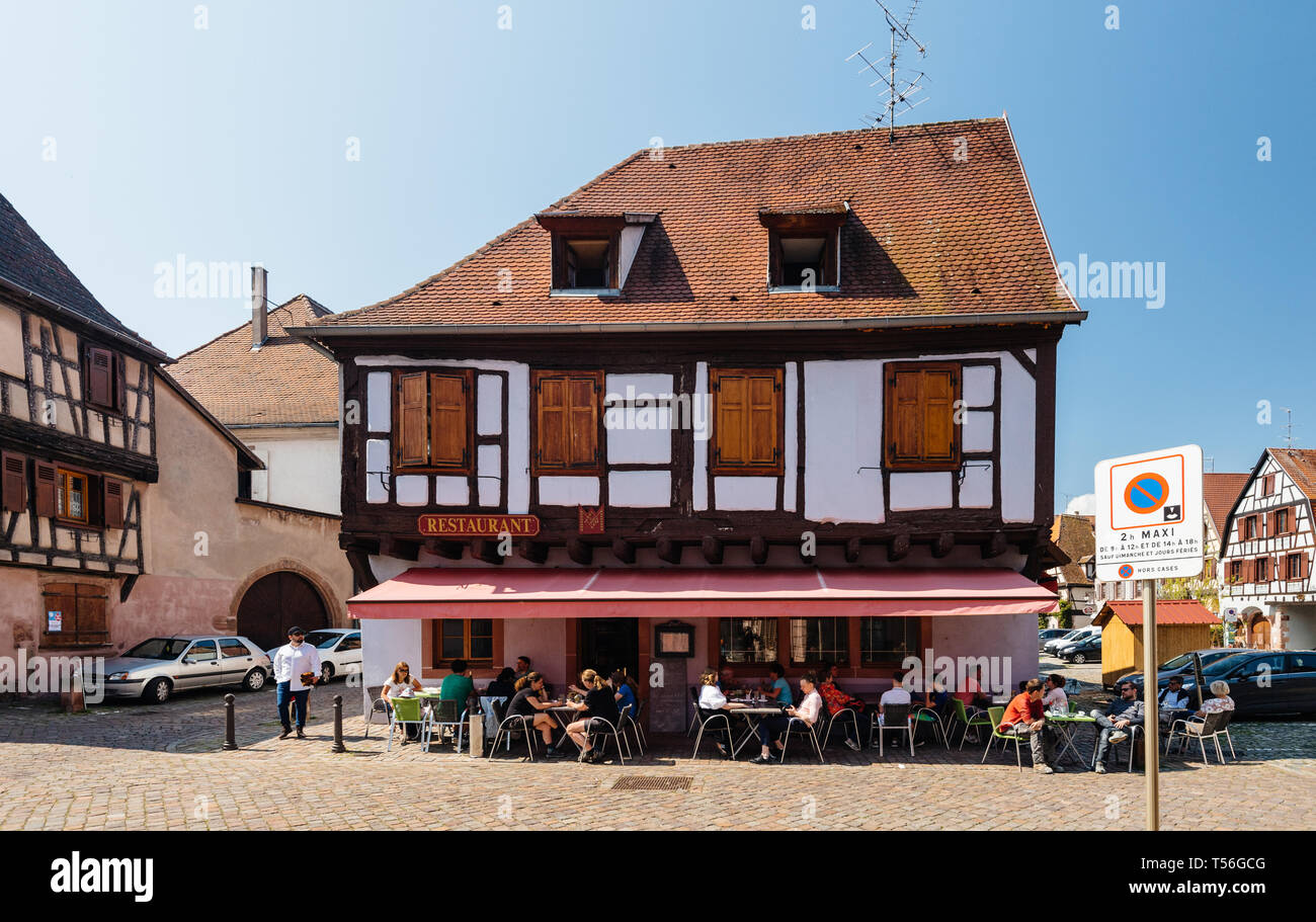 Alsace bergheim people cafe hi-res stock photography and images - Alamy