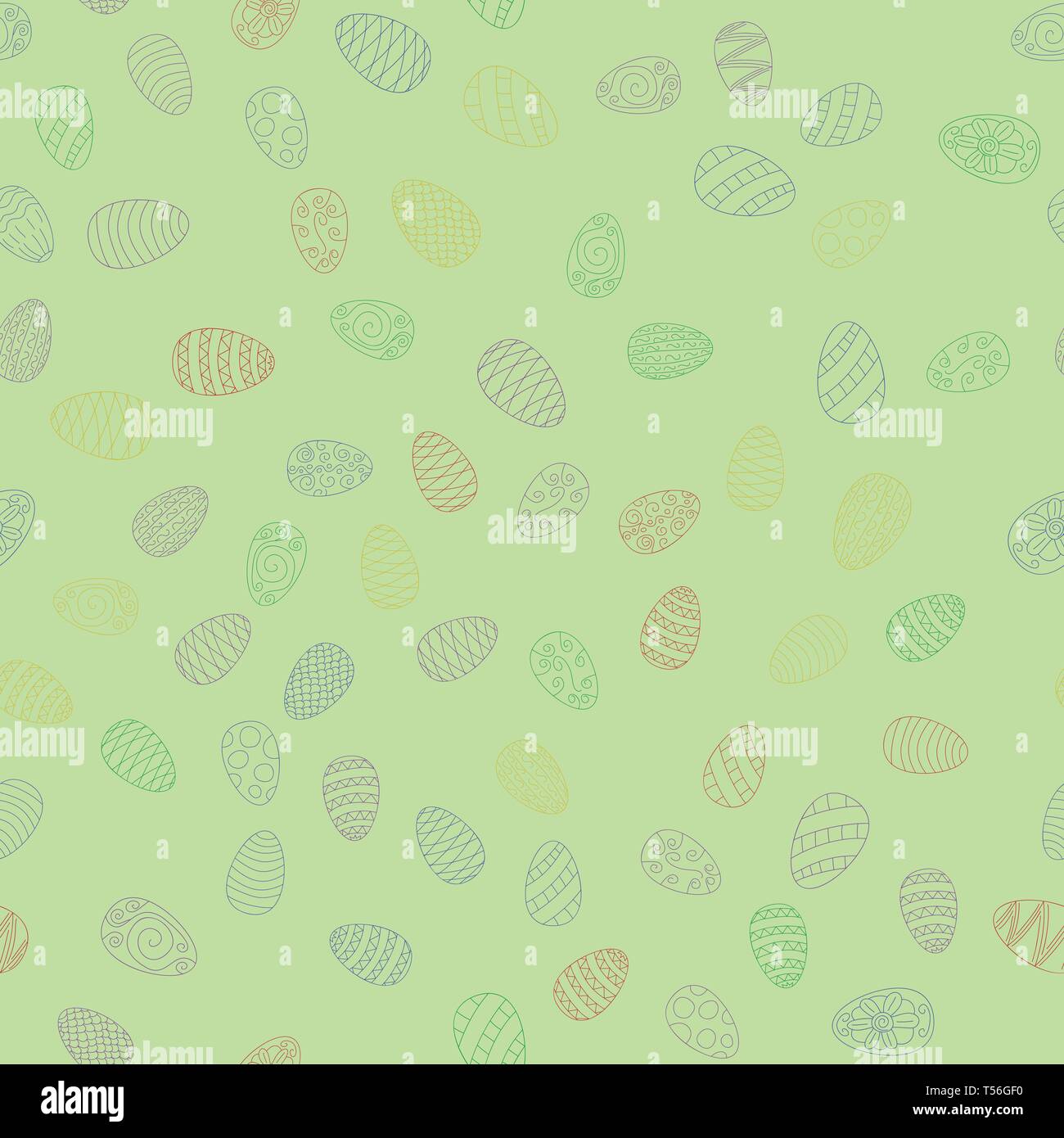 doodle vector easter eggs chaotic seamless pattern Stock Vector Image & Art - Alamy