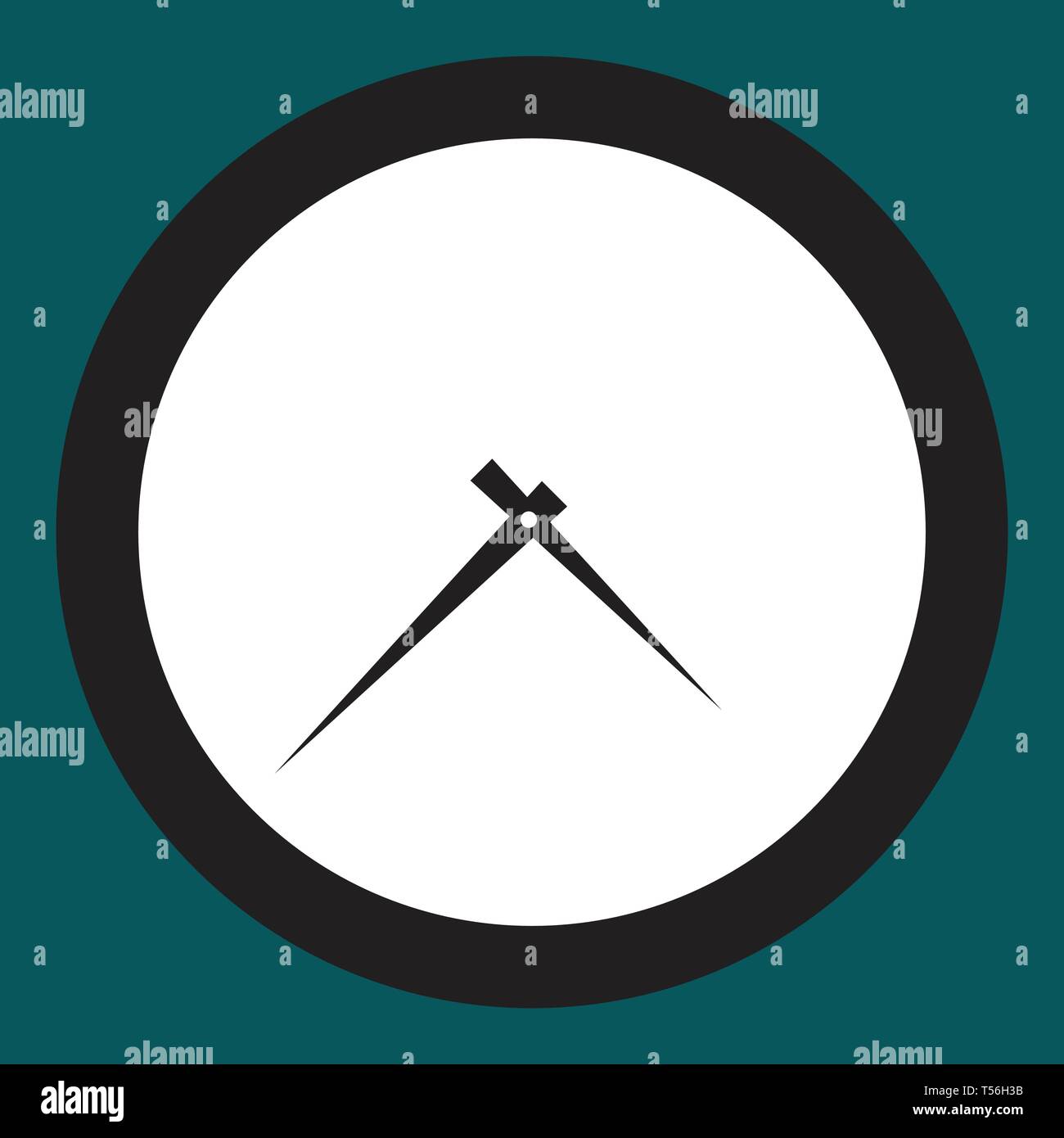 Icon round hours in a flat style. Vector illustration on color ...