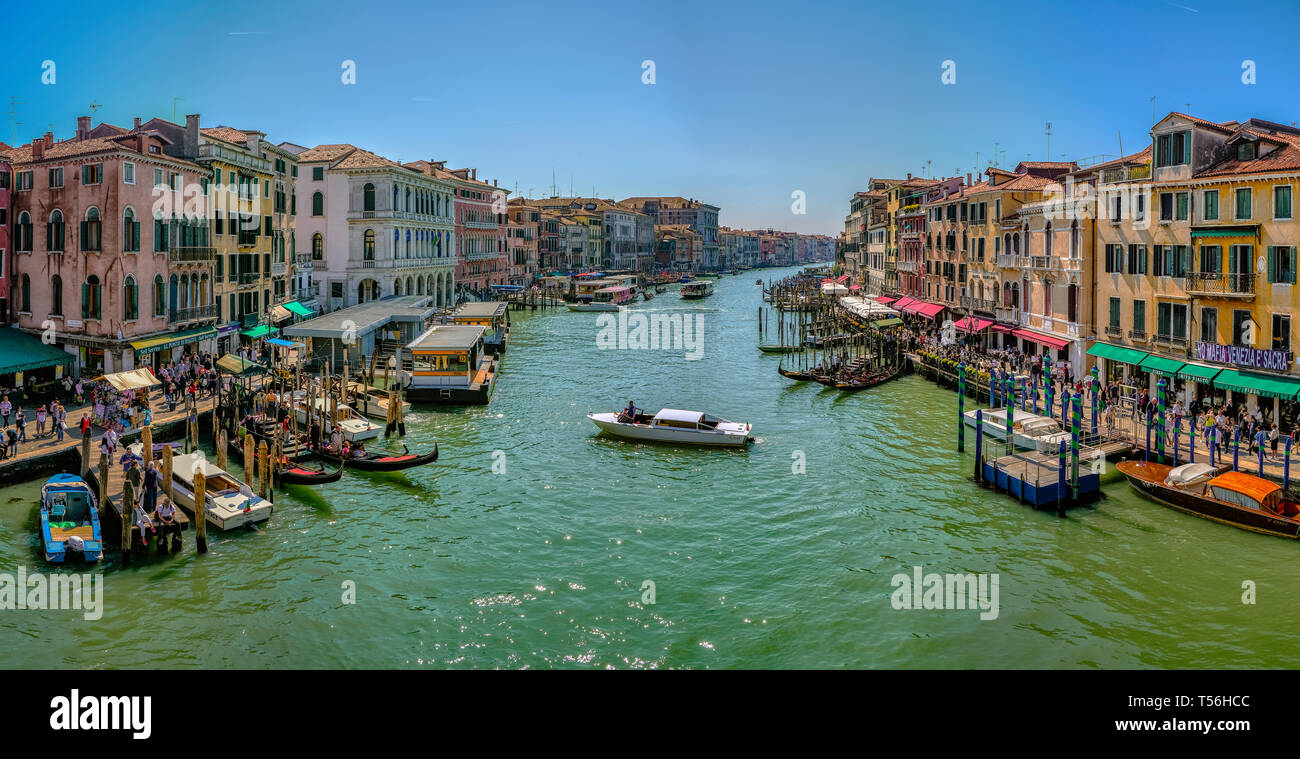 Venice, Italy - April 17 2019: Canale Grande, the Grand Canal in Venice ...