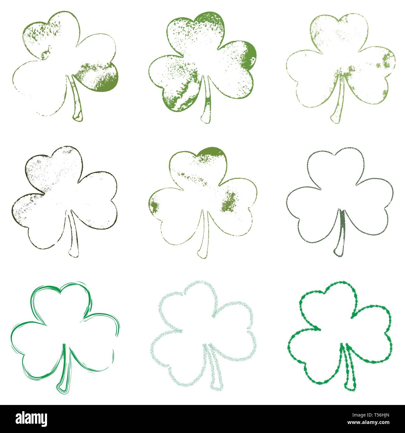 Lucky four three clover Stock Vector Images - Alamy