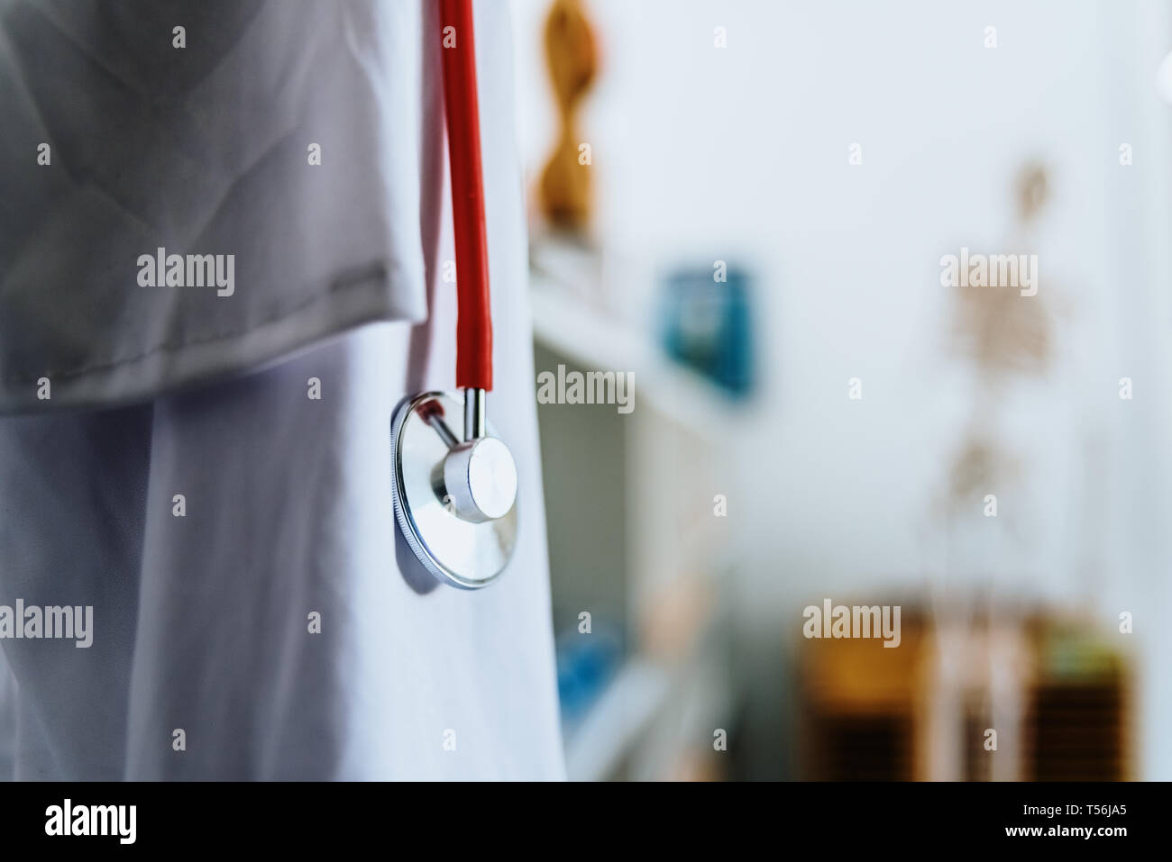 stethoscope hanging from a doctor's coat Stock Photo - Alamy