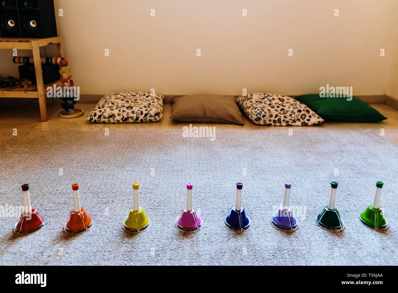Bells of montessori musical colors to teach music to children Stock ...