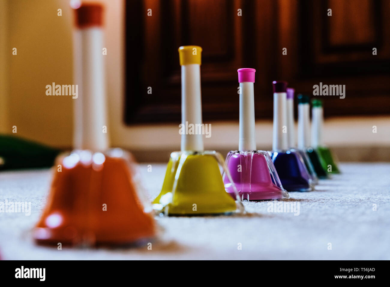 Bells of montessori musical colors to teach music to children Stock ...