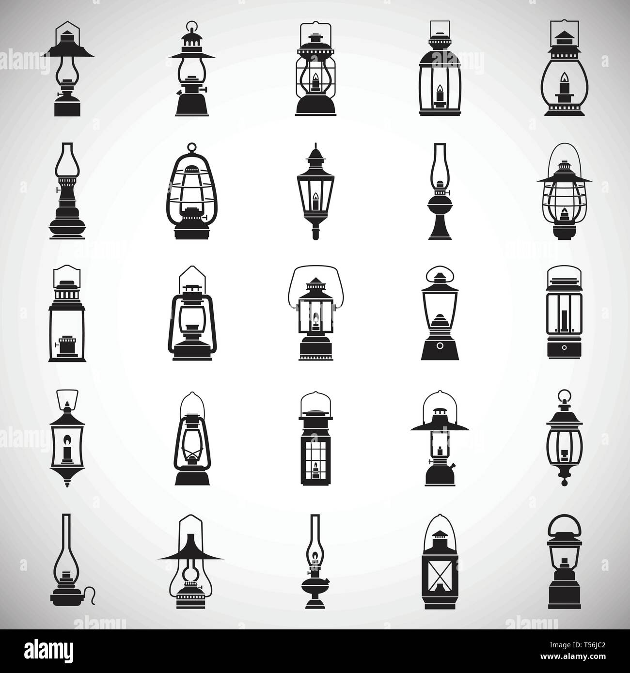 Lantern icons set on white background for graphic and web design ...