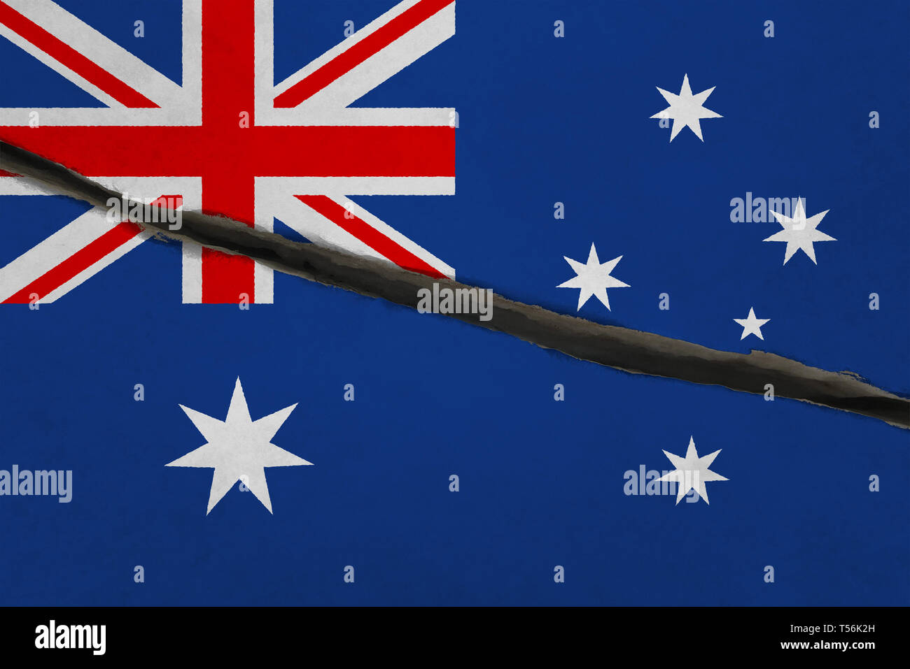 Australia flag cracked. Patriotic background. National flag of ...