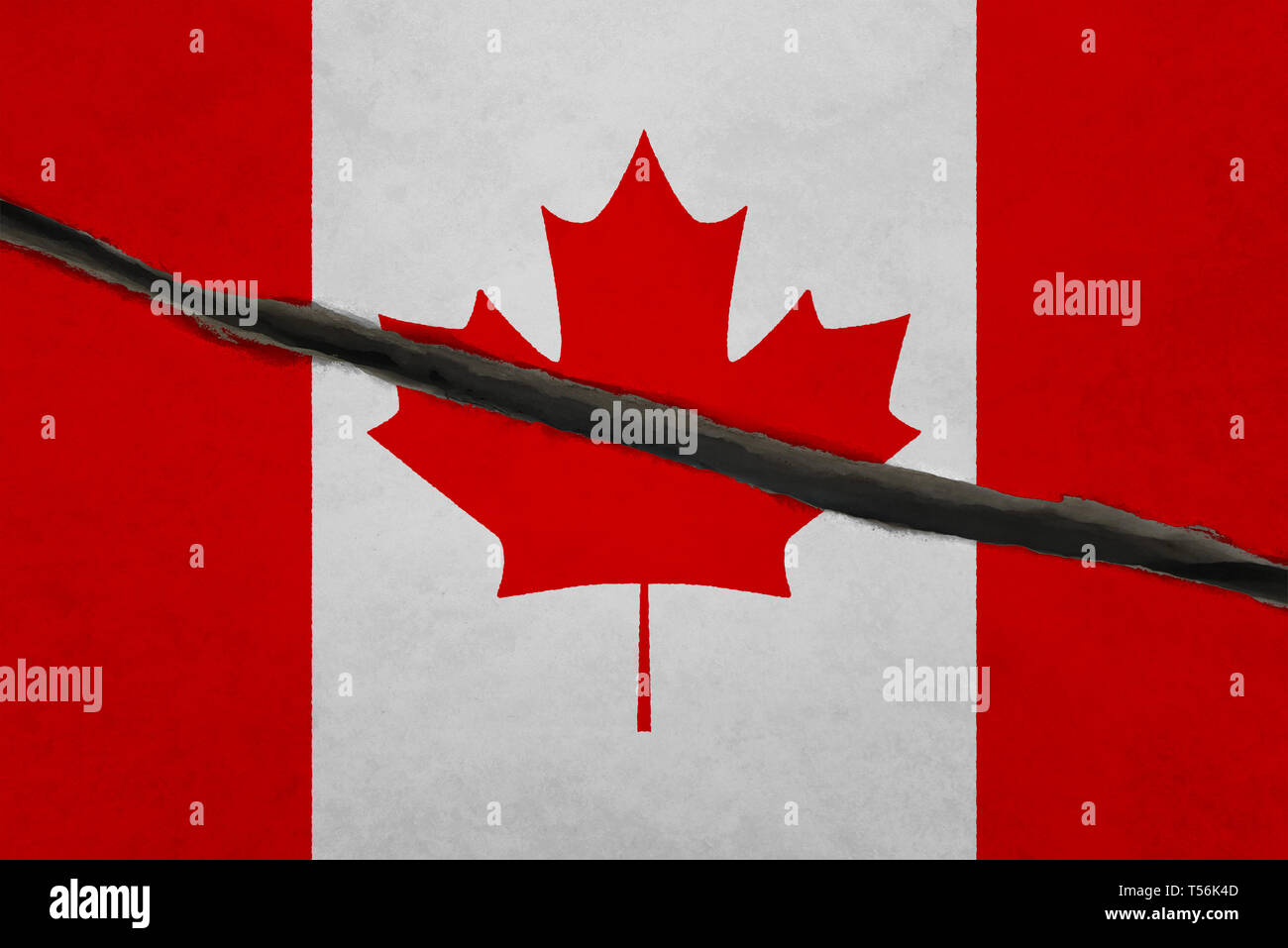 Canada cracked flag hi-res stock photography and images - Alamy