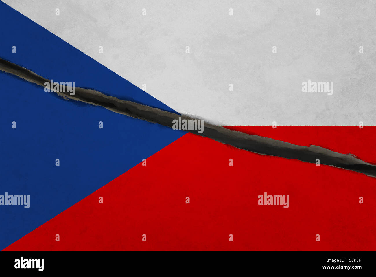 Czech Republic flag cracked. Patriotic background. National flag of ...