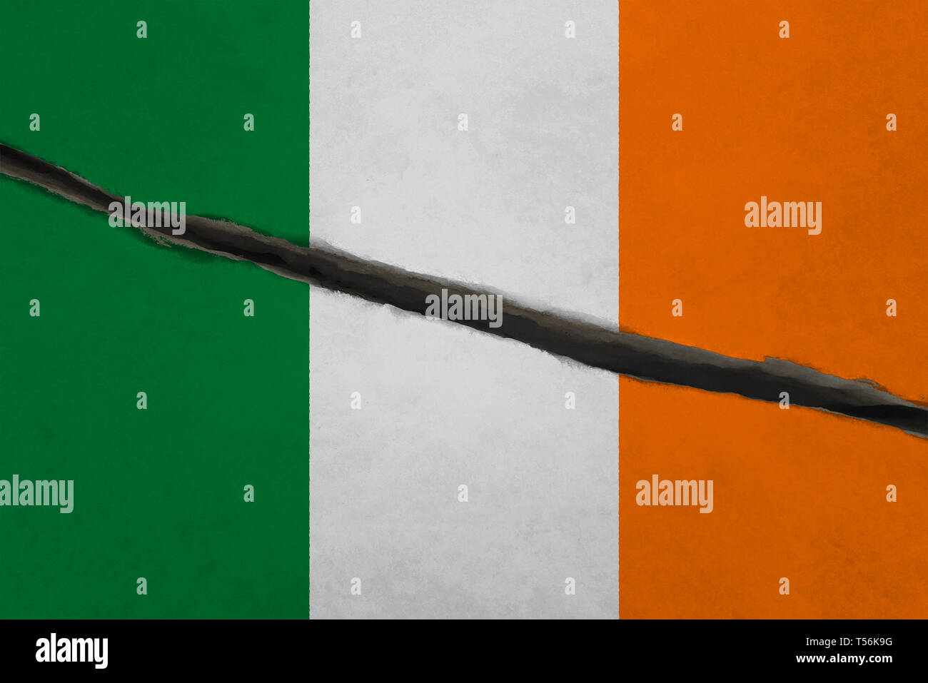 Ireland flag cracked. Patriotic background. National flag of Ireland ...
