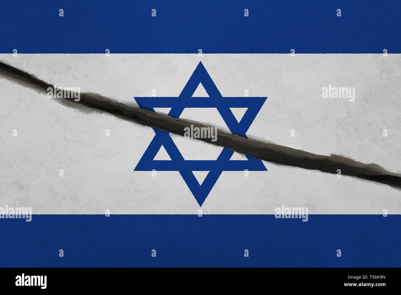 Israel flag cracked. Patriotic background. National flag of Israel ...
