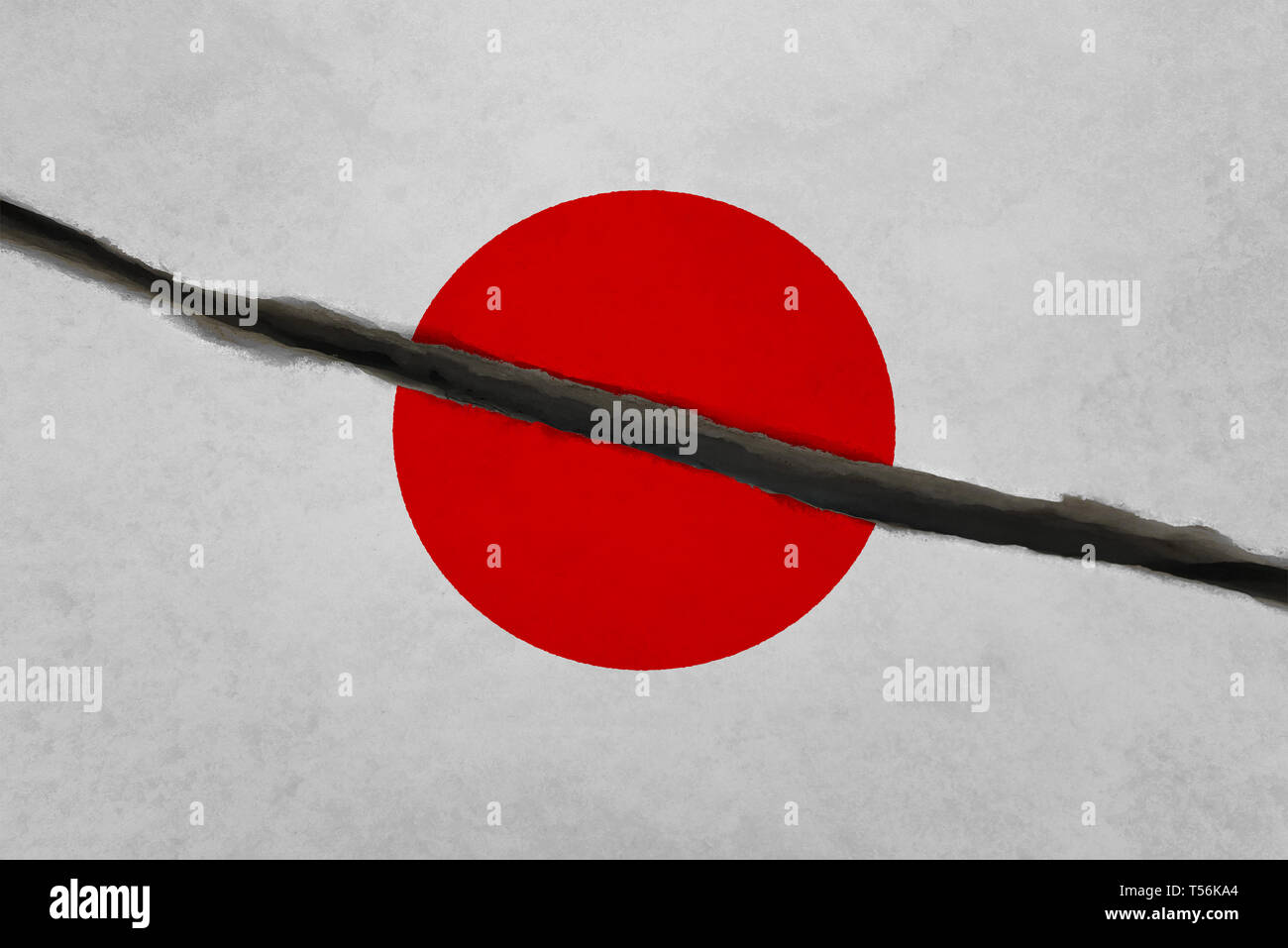 Japan flag crack hi-res stock photography and images - Alamy
