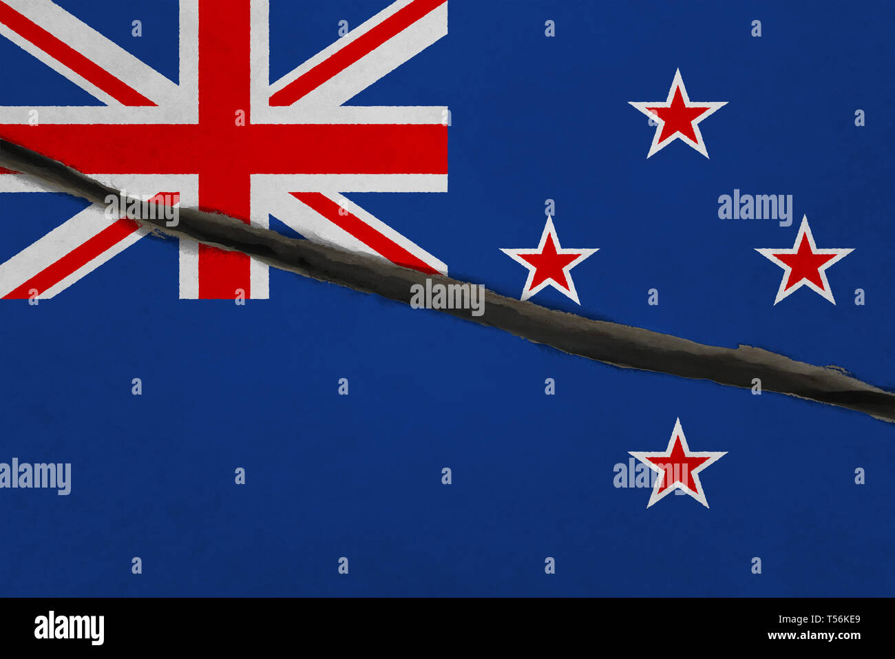 New zealand cracked flag hi-res stock photography and images - Alamy