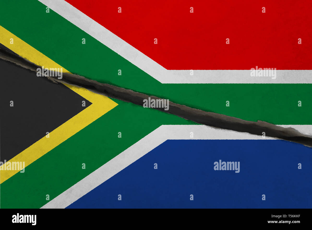 South Africa flag cracked. Patriotic background. National flag of South ...