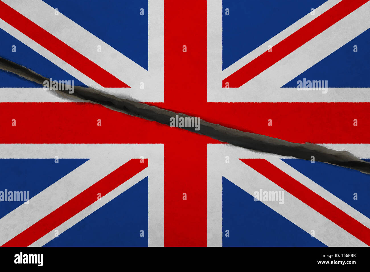 United Kingdom flag cracked. Patriotic background. National flag of ...