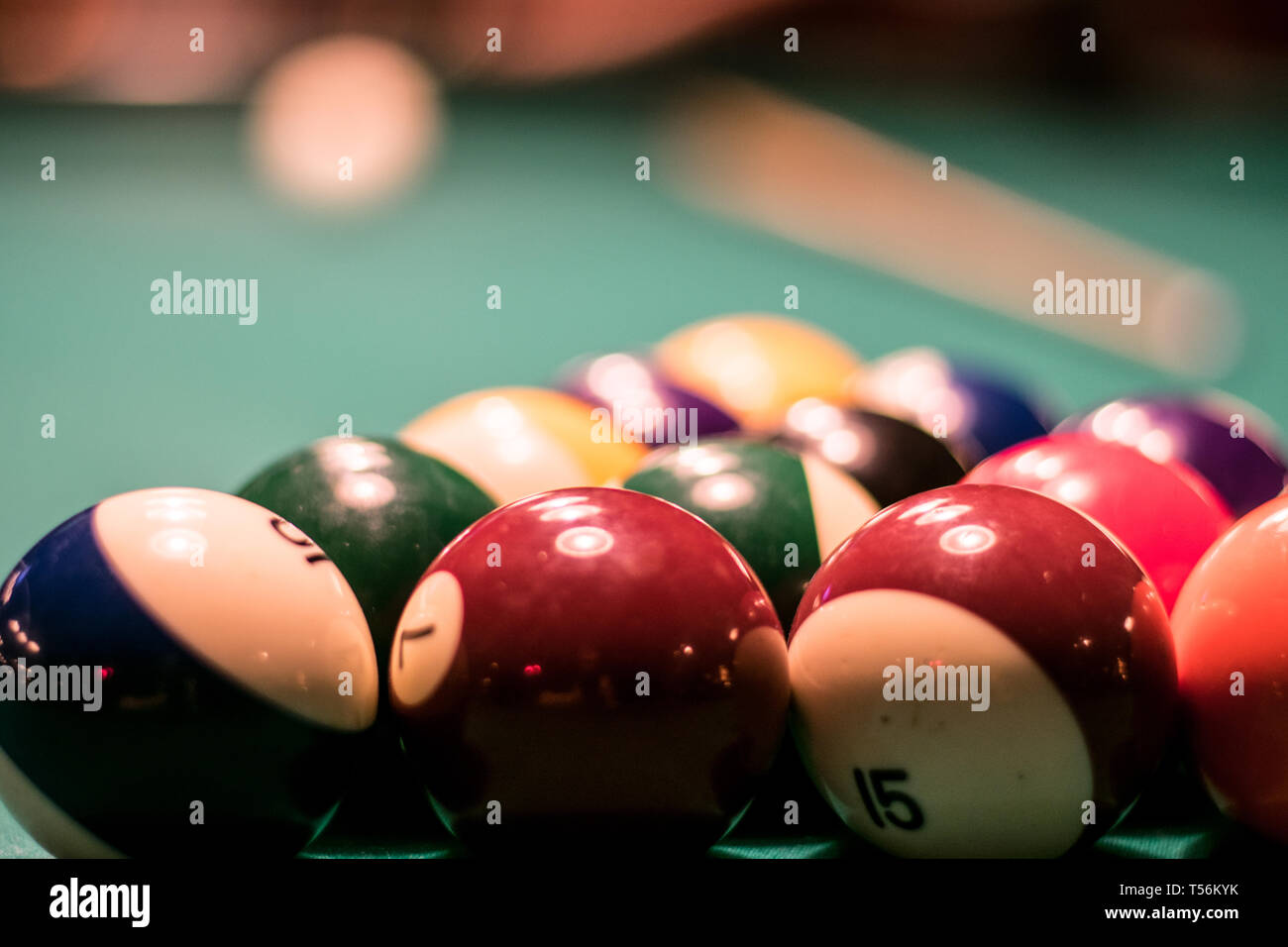 Rack of pool balls Stock Photo - Alamy