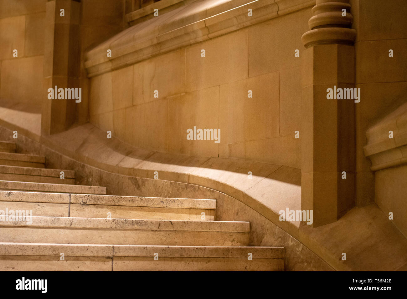 Marble staircase in an old architectural library Stock Photo - Alamy