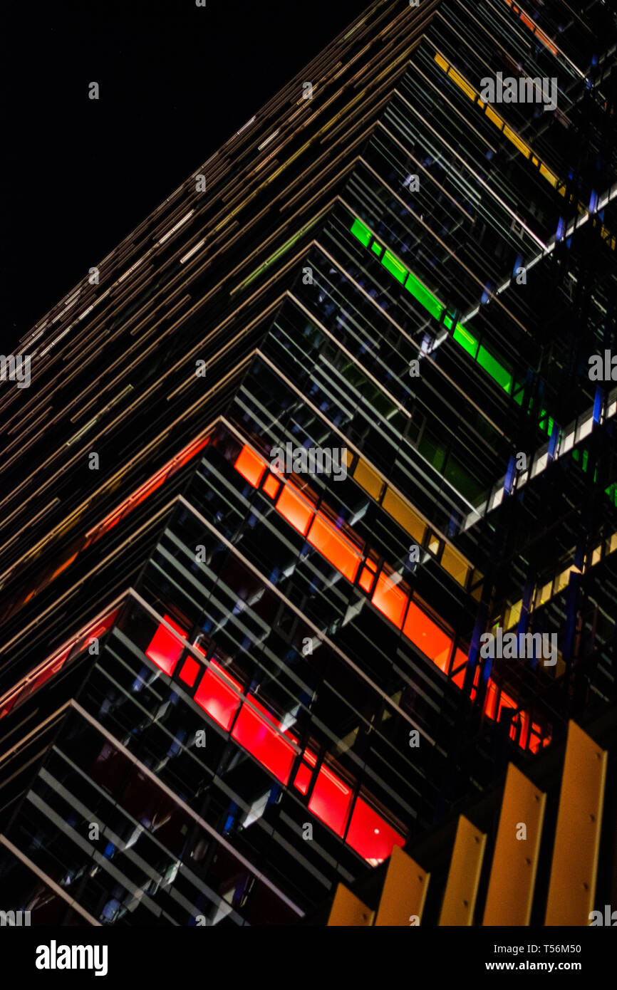 Colorful modern architectural design skyscraper in the city Stock Photo ...