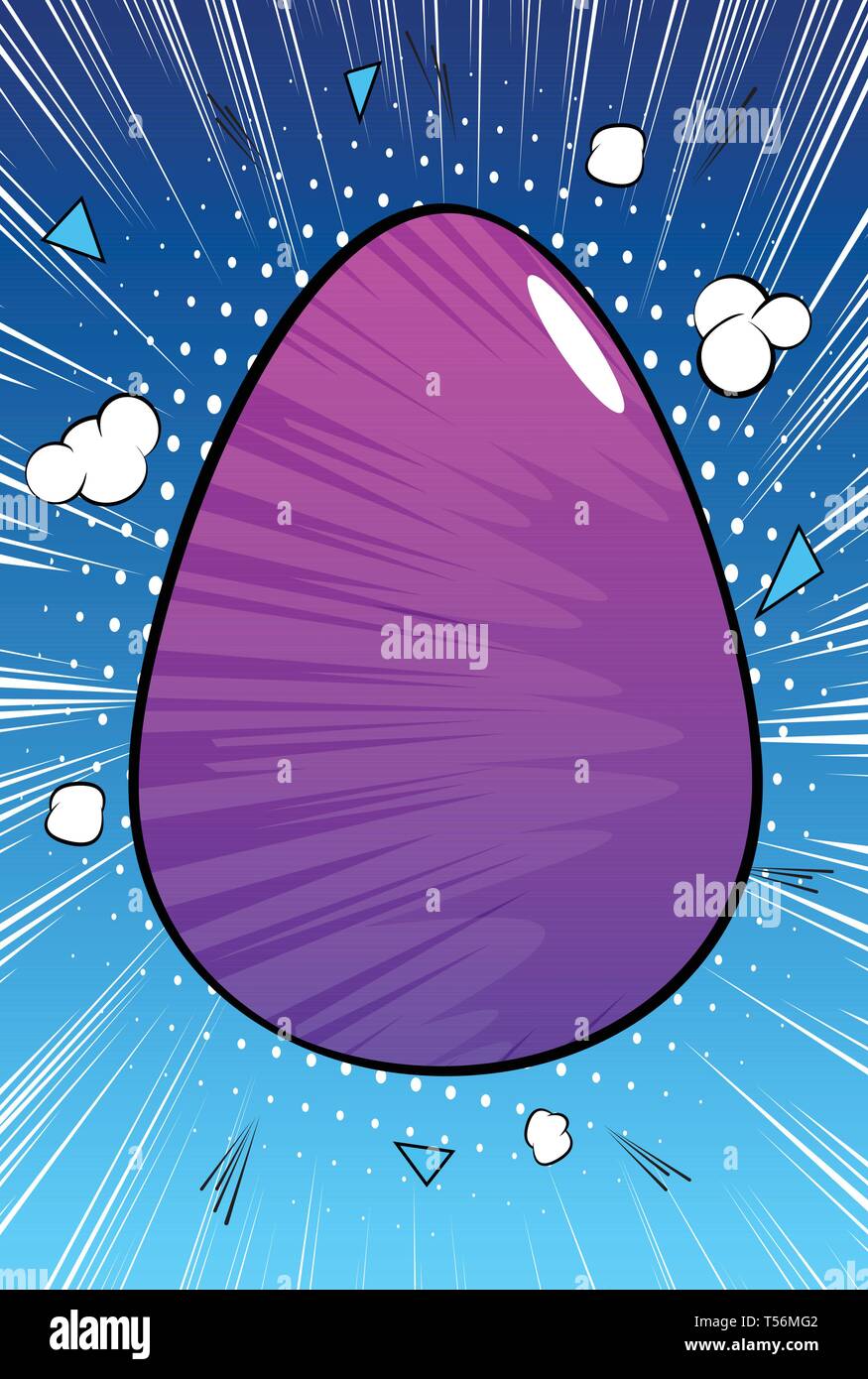 Vector cartoon colored Easter egg. Illustrated holiday sign on comic ...