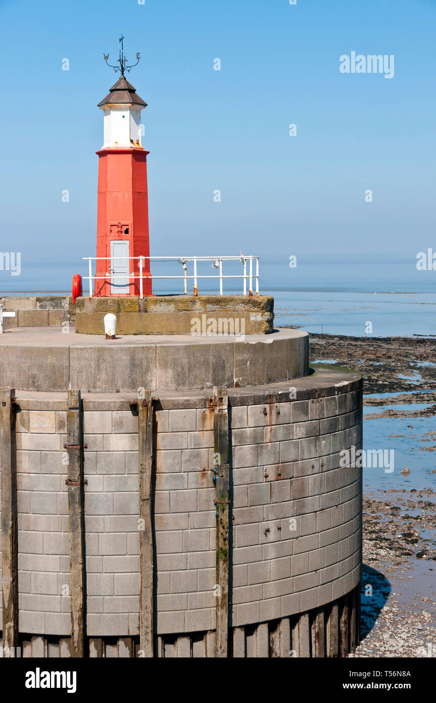 Harbour and lighthouse, Watchet, Somerset, South West England Stock ...