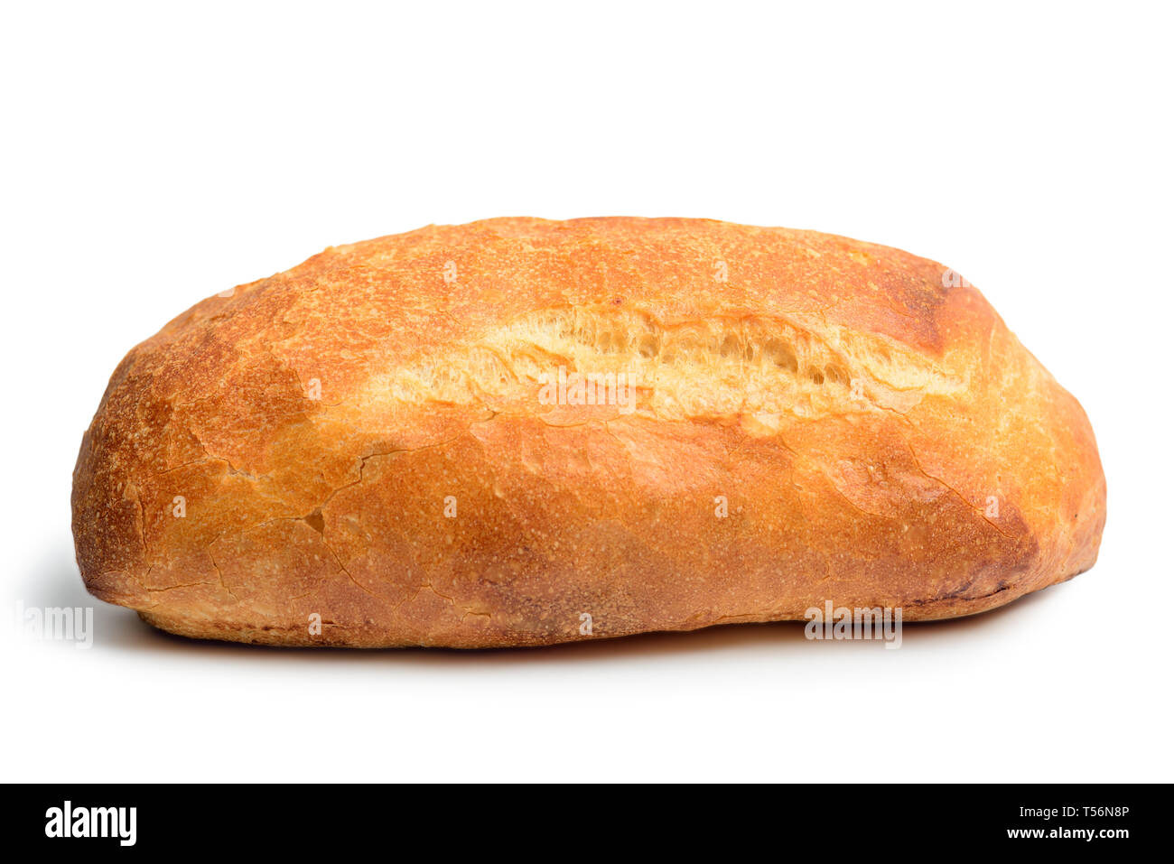 Ciabatta bread. Crusty white whreat bread italian cuisine. Isolated on ...