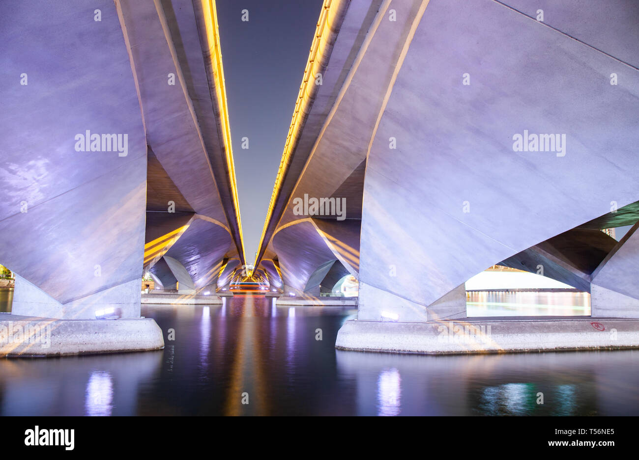 abstract photo of a bridge lines at night Stock Photo - Alamy