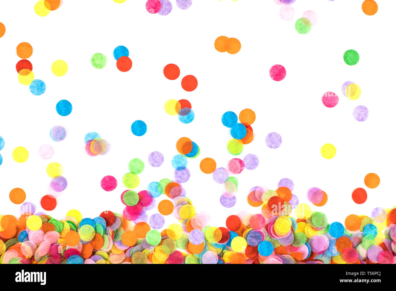 Bright multicolored confetti isolated on white background Stock Photo ...