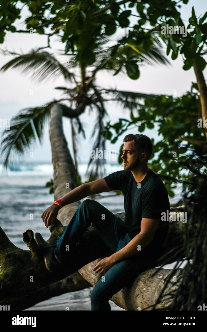 portrait of caucasian man in Puerta viejo Costa Rica Stock Photo - Alamy