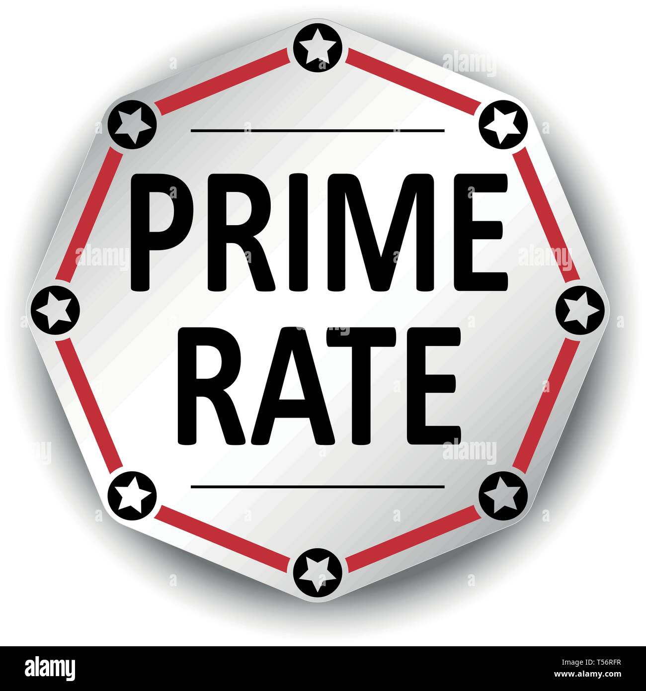 prime rate paper label banners red Vector illustration Stock Vector ...