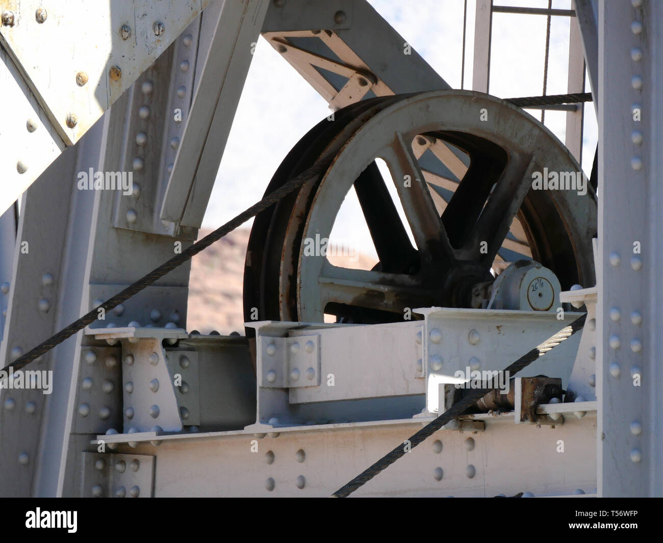 Hoover Dam cable wheel Stock Photo - Alamy