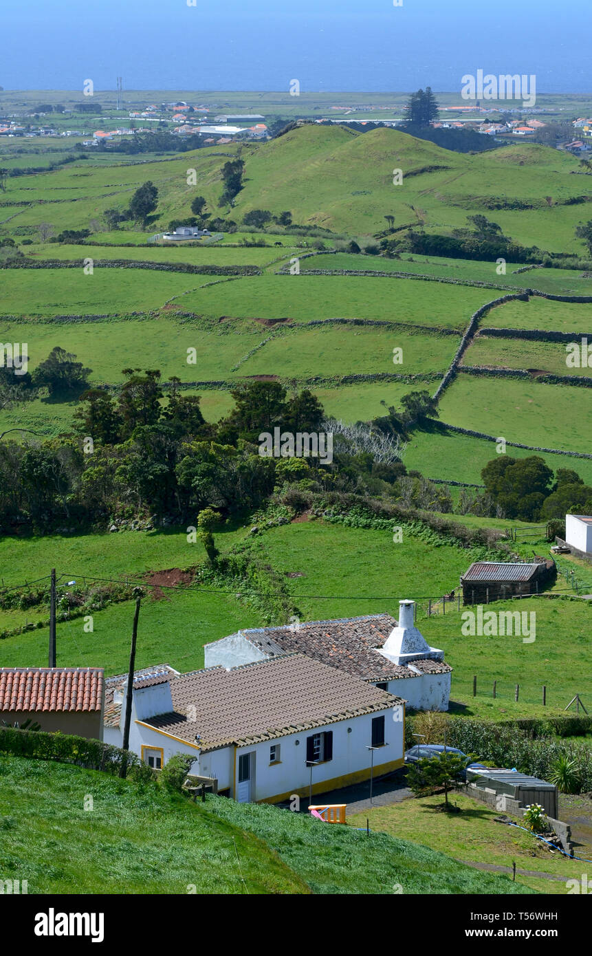 Traditional farms and houses in the small parish of Sao Pedro, in the ...