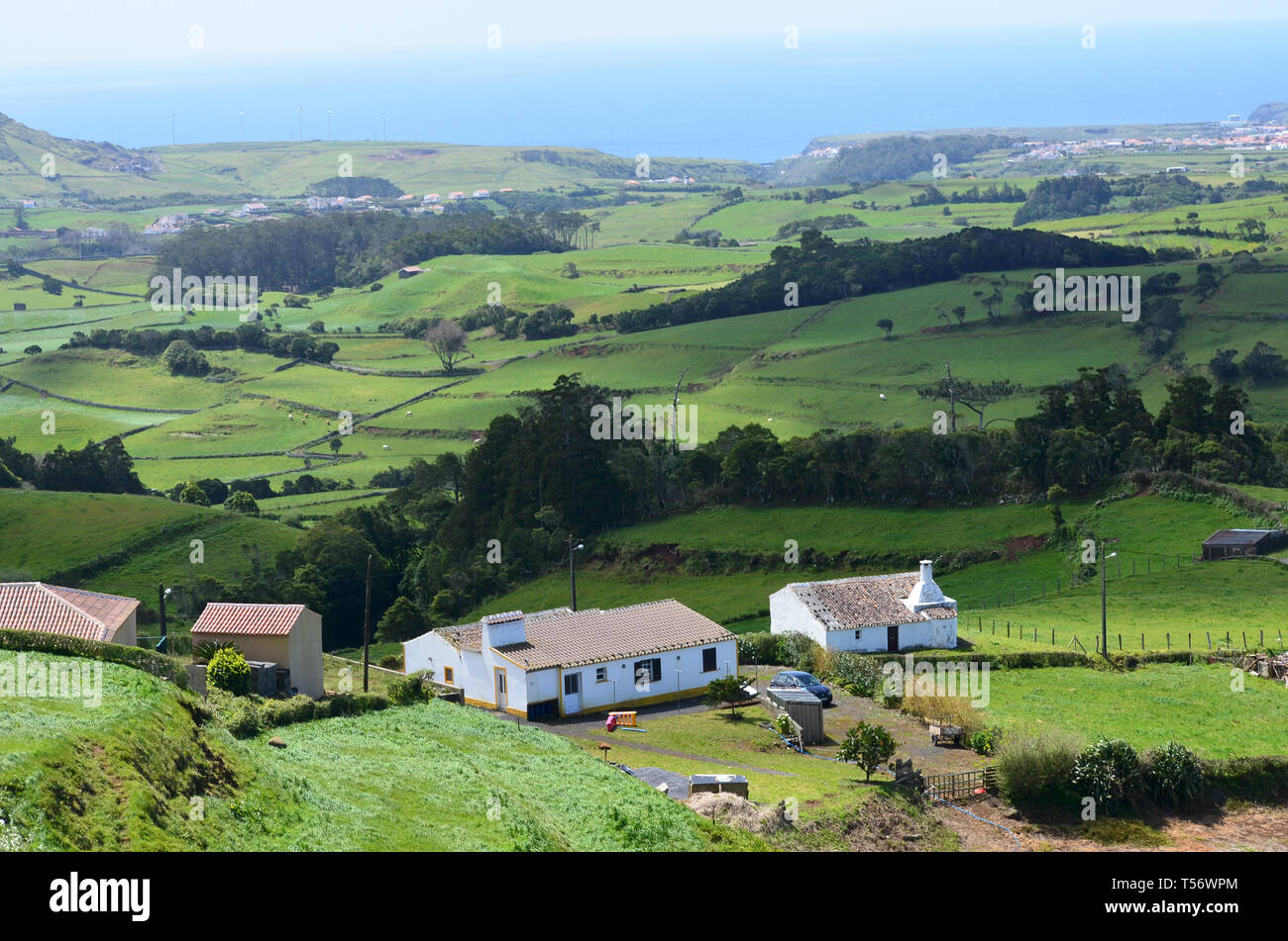 Traditional farms and houses in the small parish of Sao Pedro, in the ...