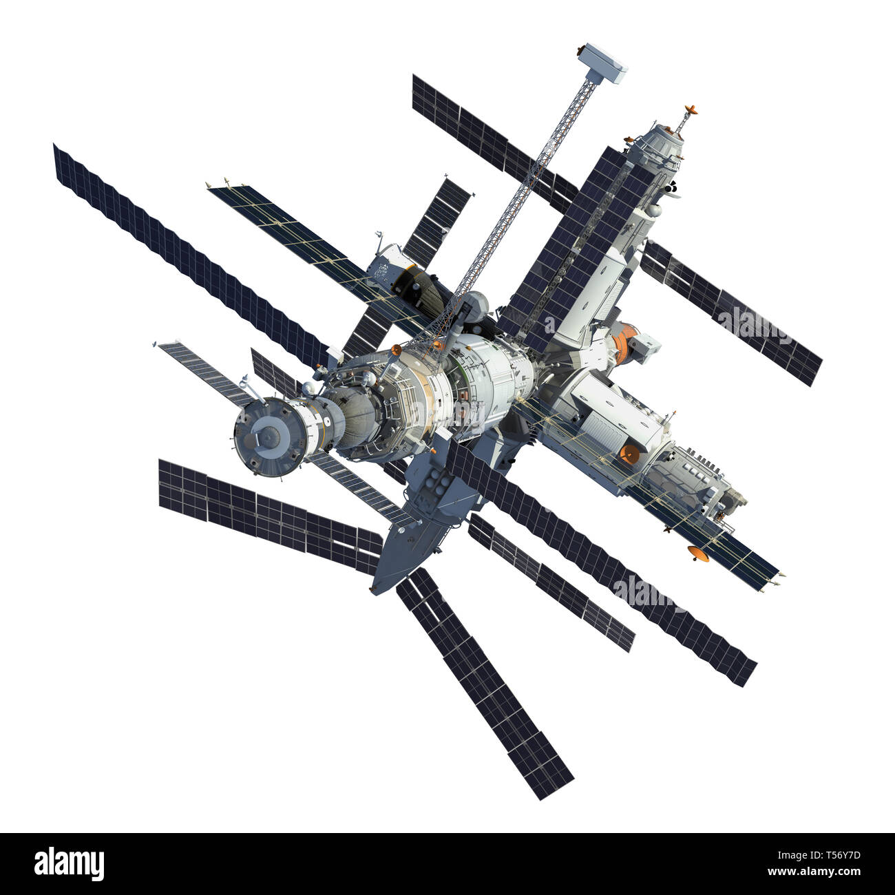 Russian Space Station Isolated Over White Background. 3D Illustration ...