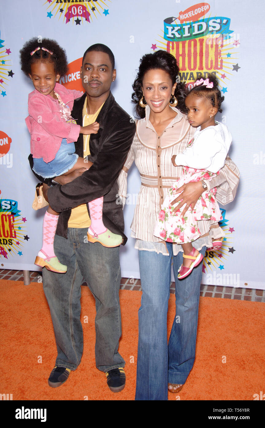 LOS ANGELES, CA. April 01, 2006: Comedian CHRIS ROCK & family at the ...