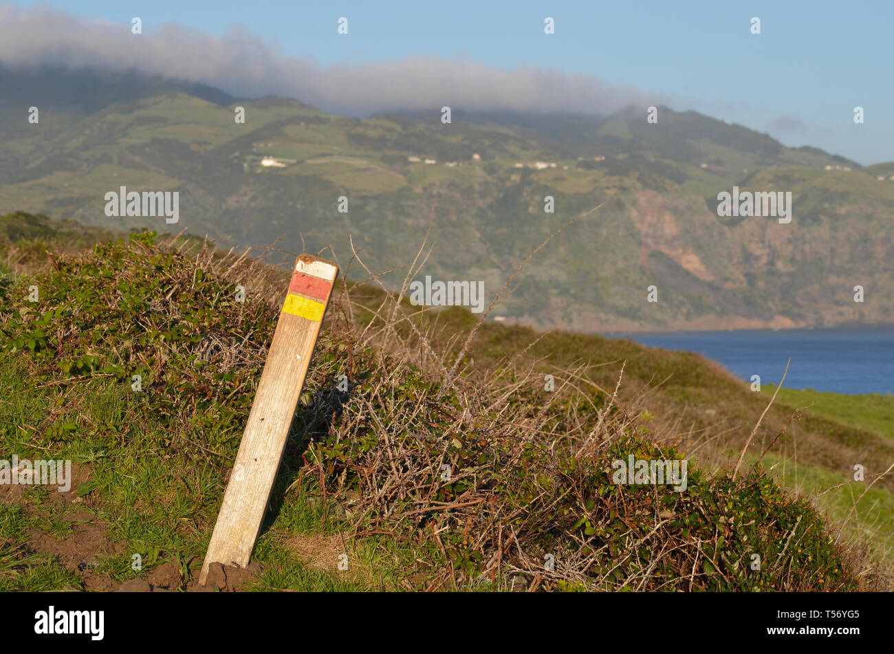 Signs for the Santa Maria short- and long distance walking trail Stock ...