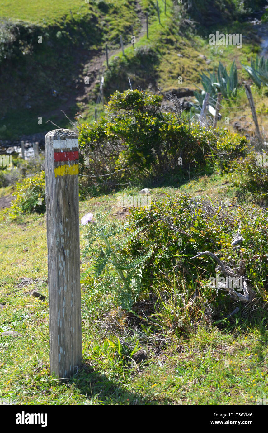 Signs for the Santa Maria short- and long distance walking trail Stock ...