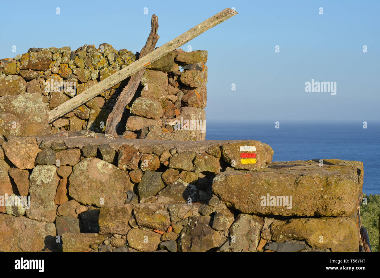 Signs for the Santa Maria short- and long distance walking trail Stock ...