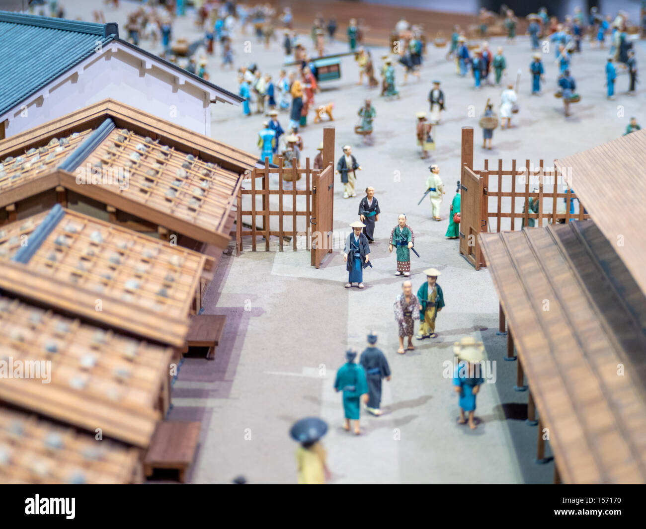 Tokyo, Japan - April 14 2019: Miniatures of the Edo Tokyo Museum. The ...