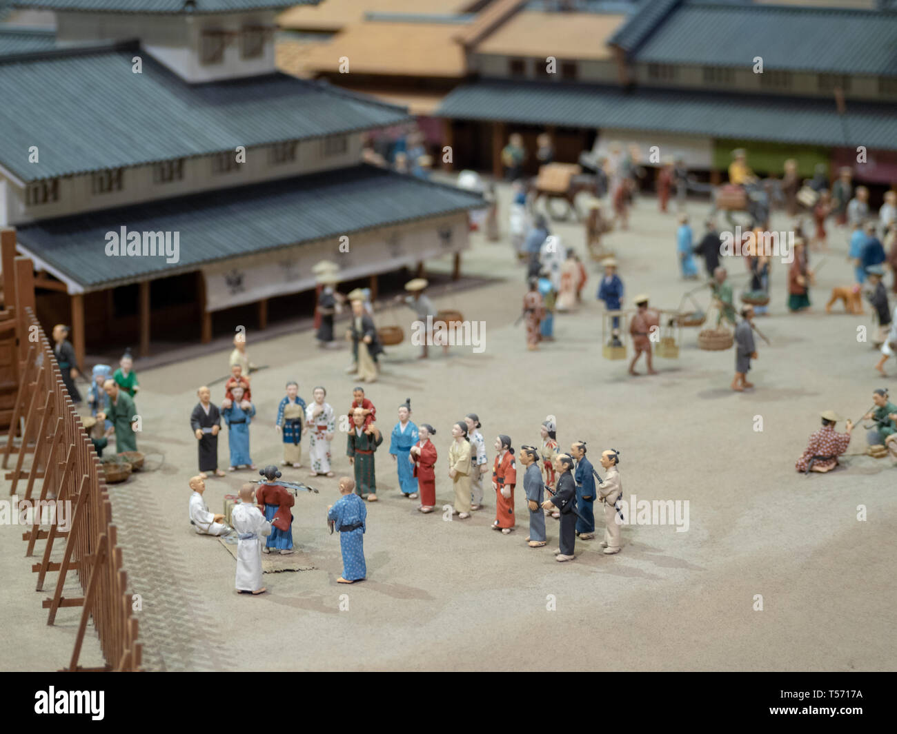Tokyo, Japan - April 14 2019: Miniatures of the Edo Tokyo Museum. The ...