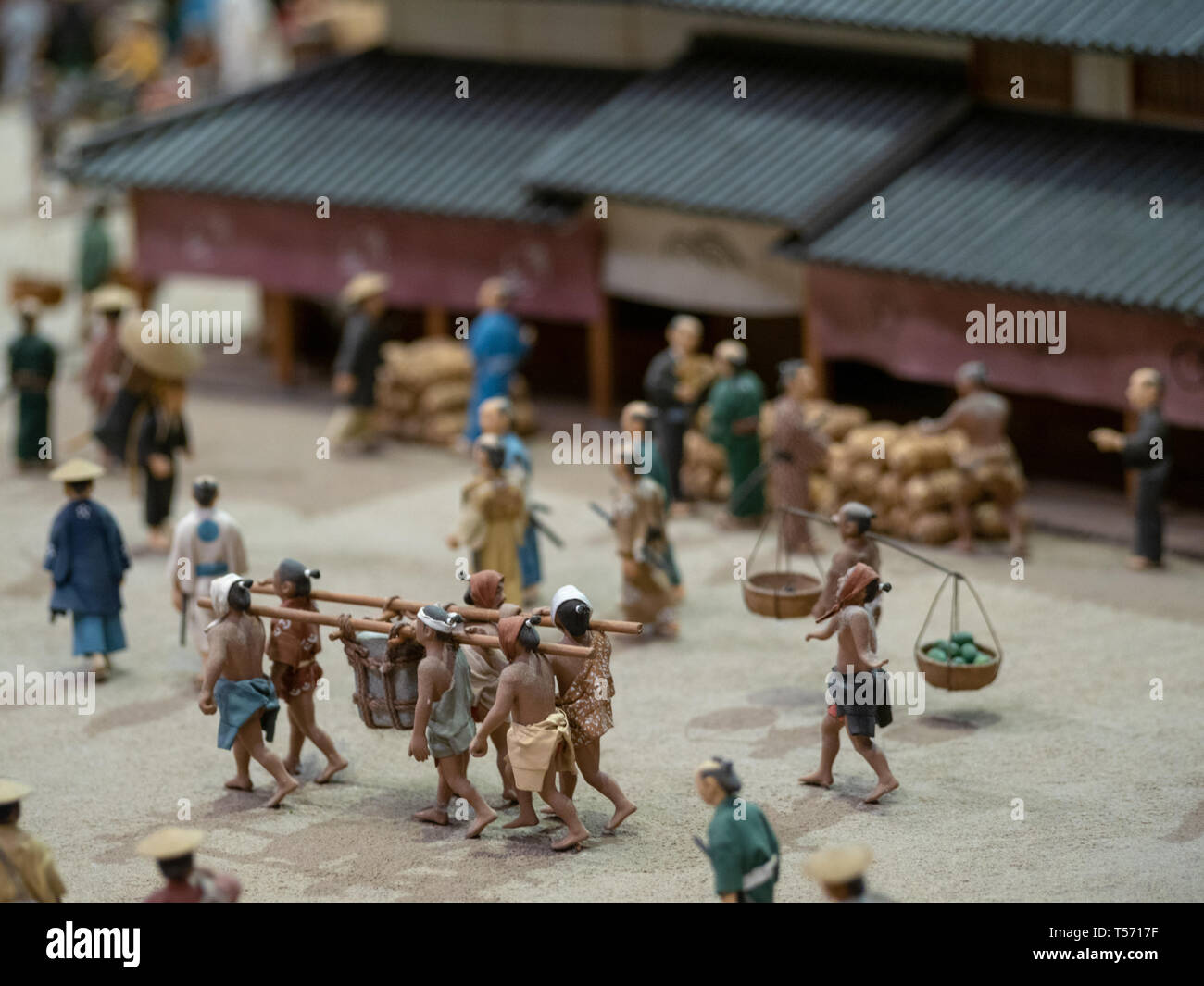 Tokyo, Japan - April 14 2019: Miniatures of the Edo Tokyo Museum. The ...