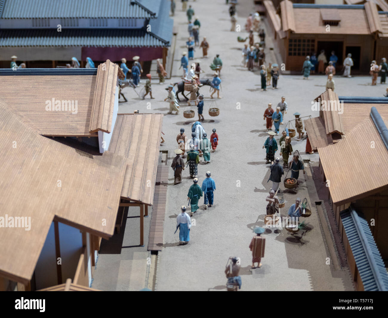 Tokyo, Japan - April 14 2019: Miniatures of the Edo Tokyo Museum. The ...