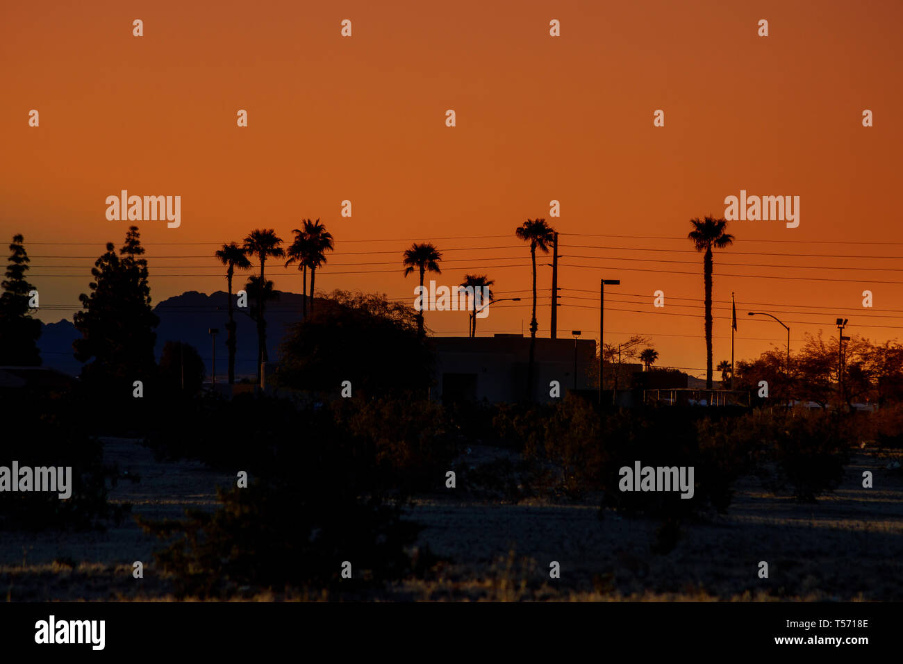 Golden hour with the mountains on the classic Phoenix, Arizona sunset ...