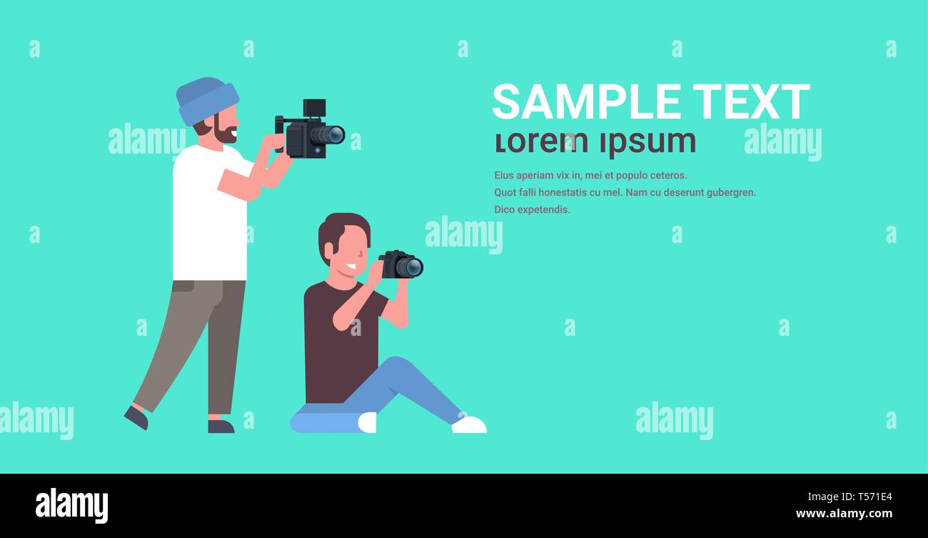 photographer and cameraman using cameras shooting video taking pictures ...