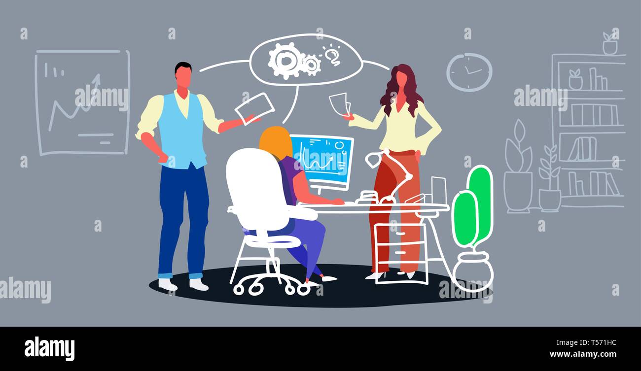 businesspeople group meeting brainstorming process project work concept ...